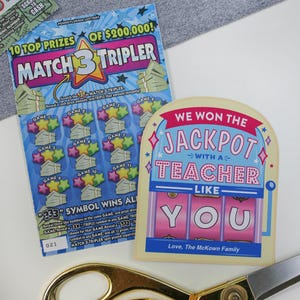 Lottery Ticket Teacher Gift Printable, Scratch off Lottery Ticket Gift ...