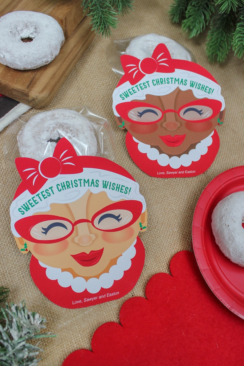 Mrs. Claus Christmas Printable Mrs. Claus Treat Bag Tag - Etsy
