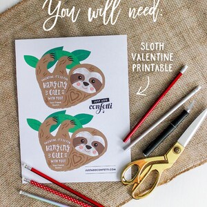 Sloth Kids Valentine, Sloth Pencil Hugger, Pencil, Sloth, Classroom ...