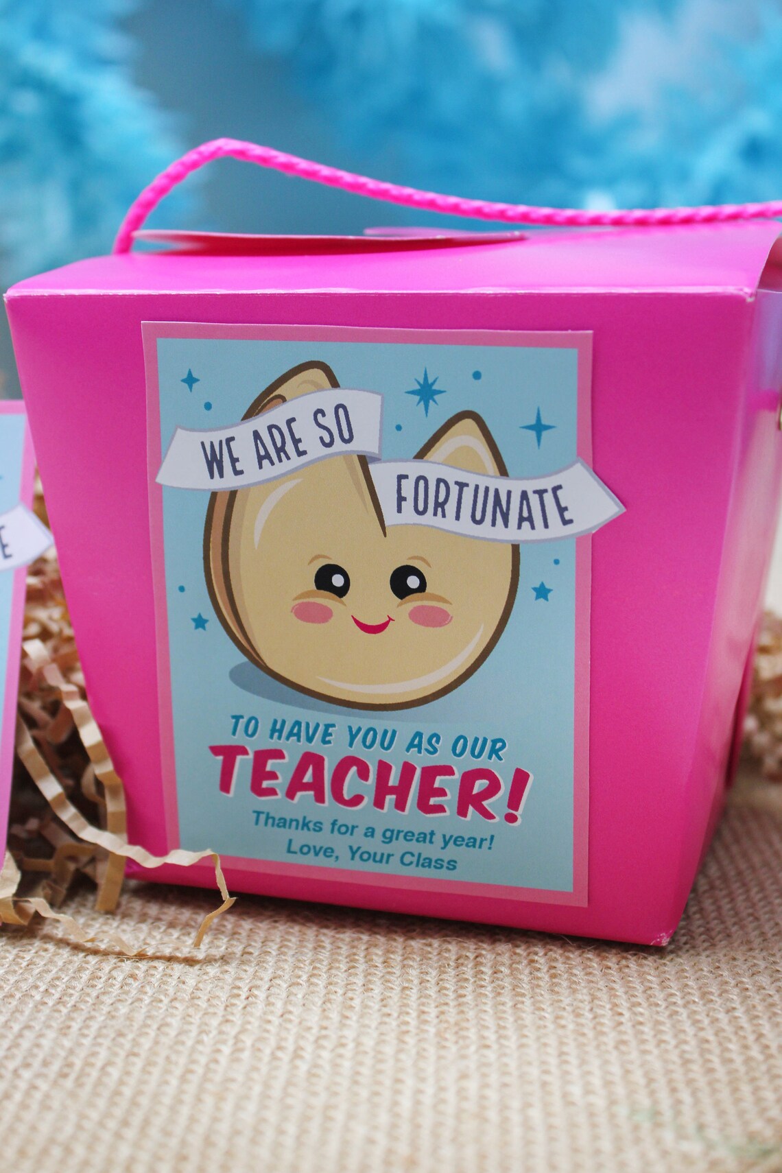 Fortune Cookie Teacher Gift Tag, Fortunate Gift Tag, Teacher Classroom ...