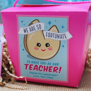 Fortune Cookie Teacher Gift Tag, Fortunate Gift Tag, Teacher Classroom ...
