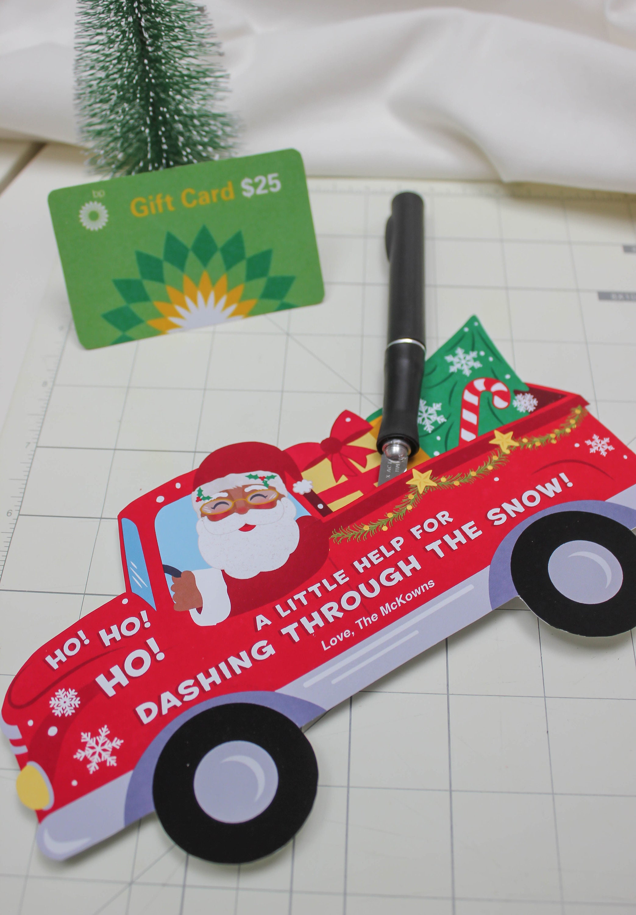 Christmas Fuel Gift Card Holder Printable, Santa Gas Gift Card, Gift ...
