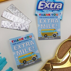 Thanks for Going the EXTRA Mile Gift Tag, Printable, Bus Driver ...
