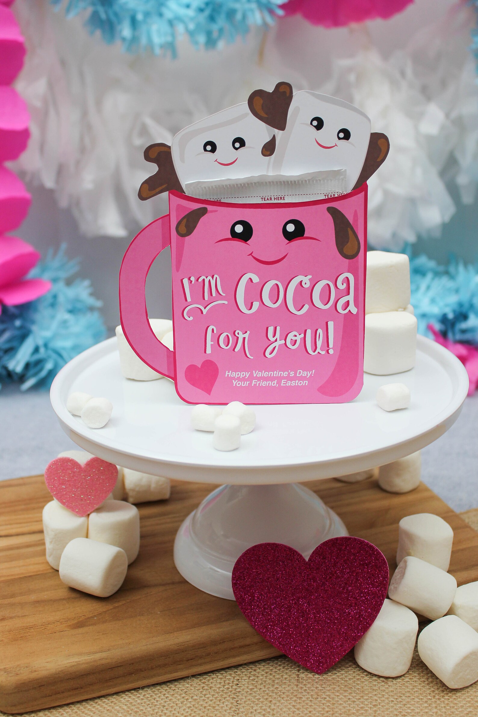 Hot Cocoa Kids Valentine Printable, Hot Chocolate Valentine Gift ...