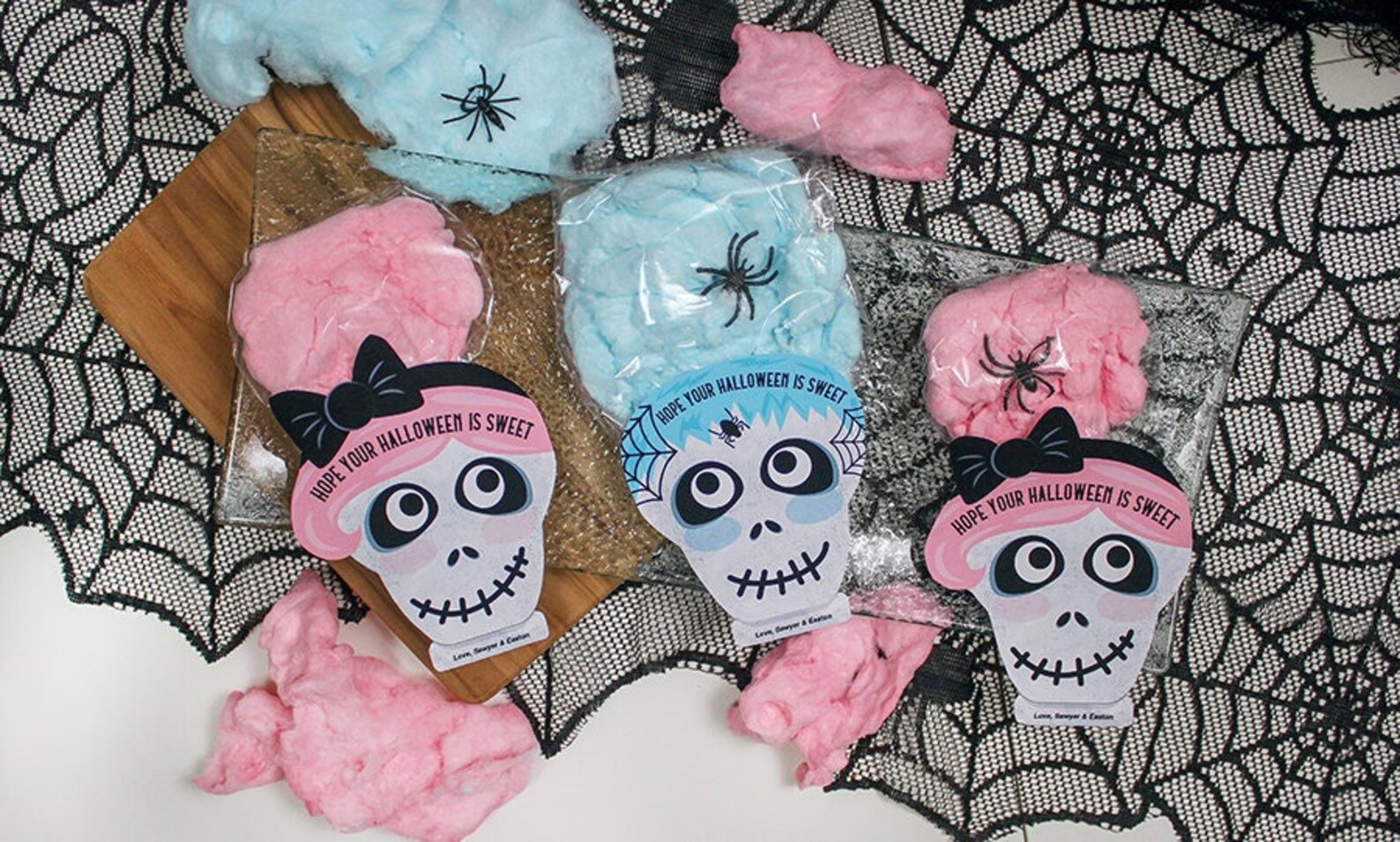 Skeleton Cotton Candy Halloween Treat Printable, Halloween Treat Bag ...
