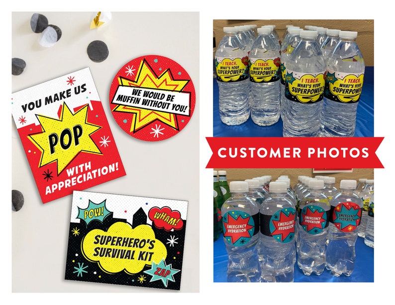 Teacher Appreciation Superhero Printable Pack, Superhero Teacher Gift ...