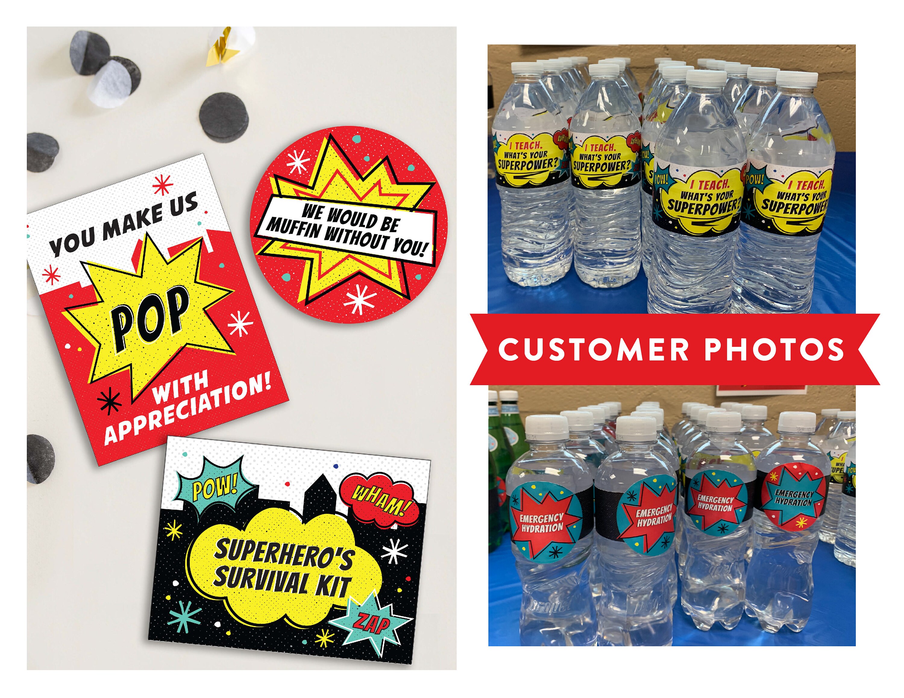 Teacher Appreciation Superhero Printable Pack, Superhero Teacher Gift ...