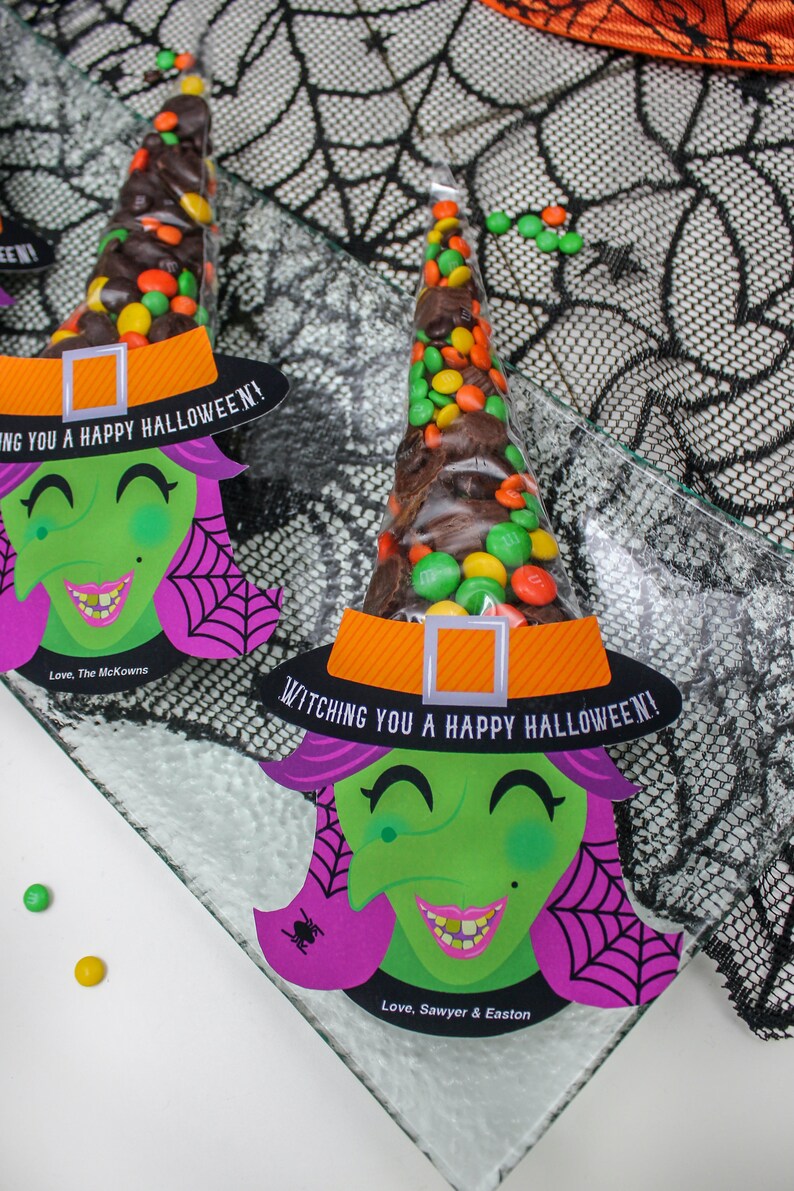 Halloween Witch Treat Bag Printable: Editable Classroom Favor (instant ...