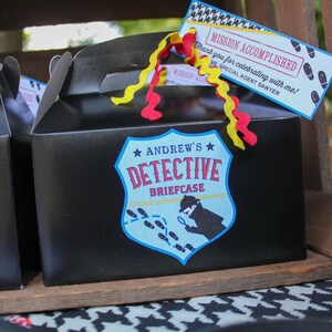 Detective Academy Birthday Party Name Badges, Detective Briefcase ...
