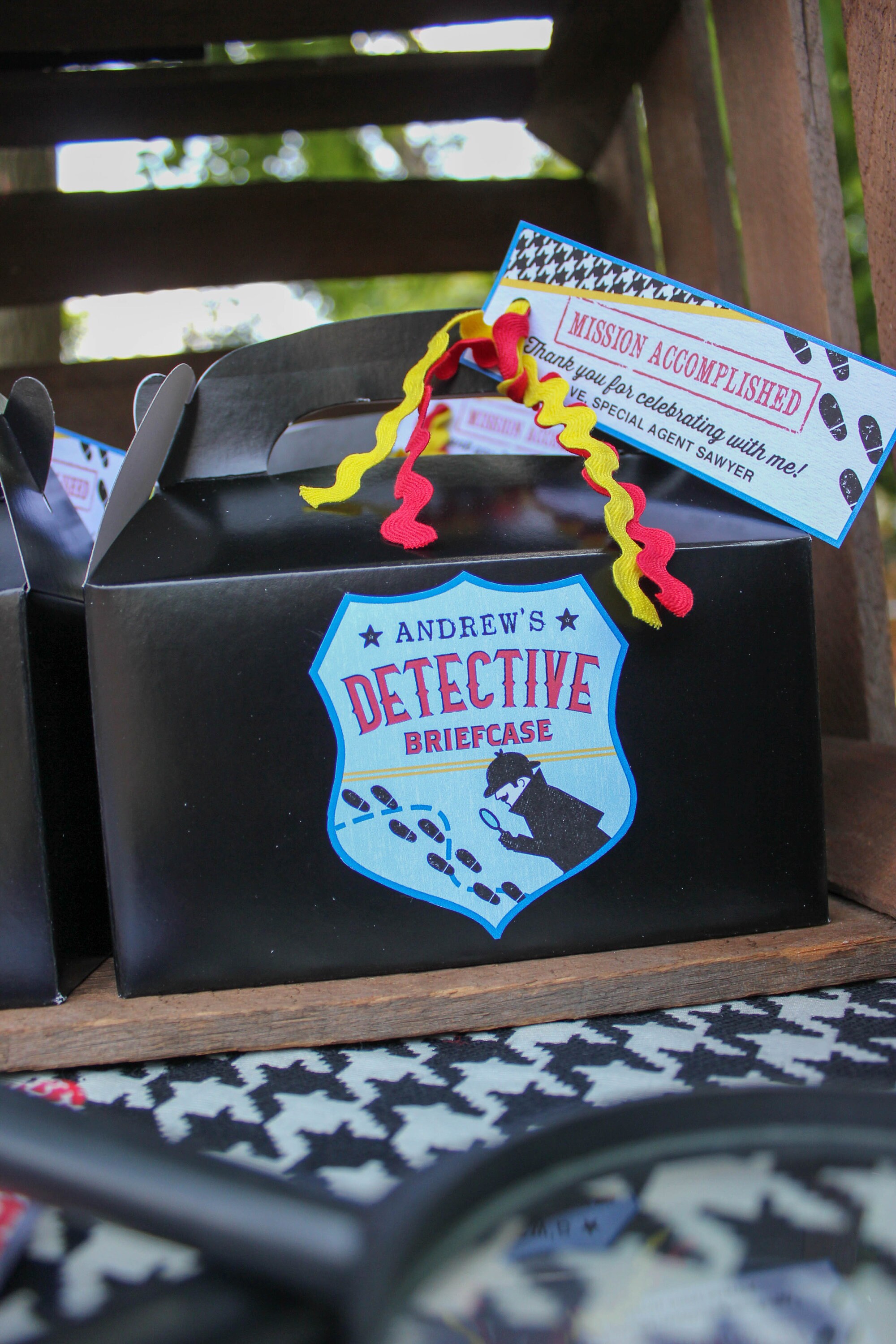 Detective Academy Birthday Party Name Badges, Detective Briefcase ...