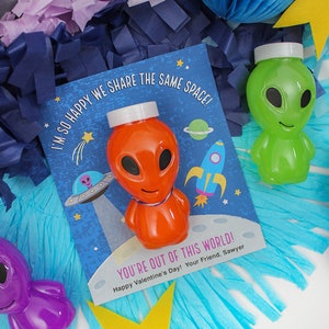 Alien Kids Valentine Printable - Space, UFO, Alien Slime, Editable ...