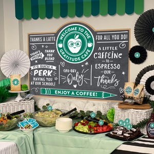 Teacher Appreciation Coffee Shop Printable Pack, Coffee Themed Teacher ...