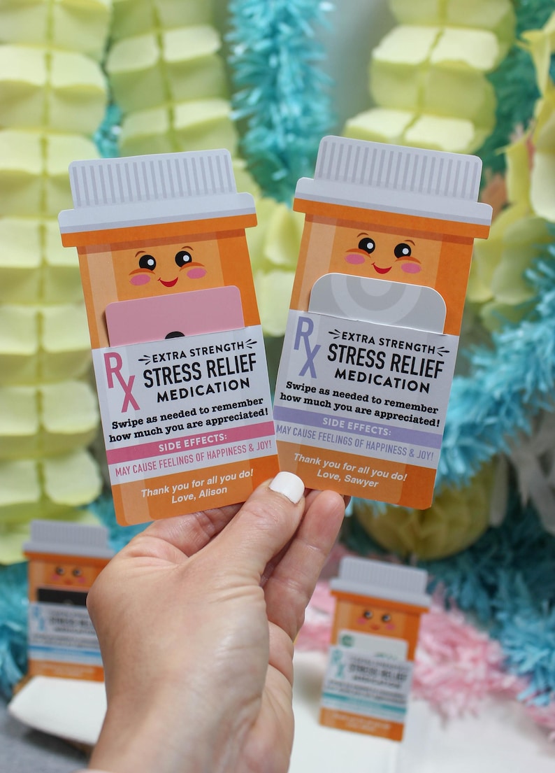 Pill Bottle Nurses Week Gift Card Holder Printable, Funny Gift for ...