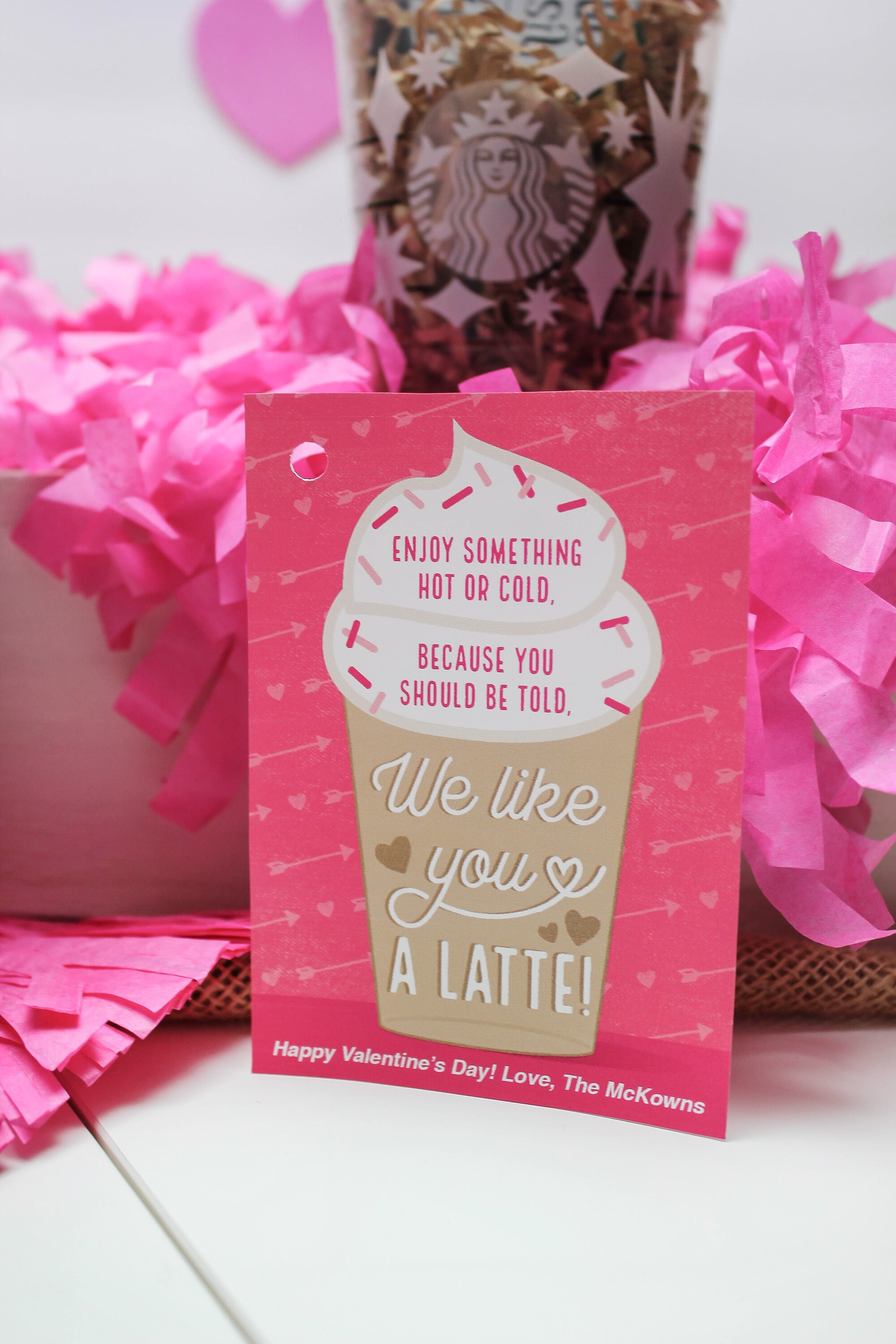 Latte Valentine Gift Tag Printables, Teacher Gift, Co-worker Gift ...