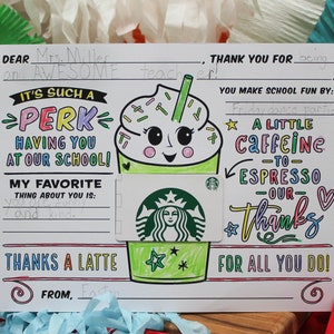 Coffee Teacher Appreciation Coloring Page and Gift Card Holder ...