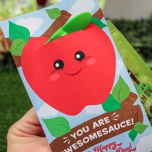 Applesauce Kids Valentine Printables, Awesomesauce, Classroom Valentine ...