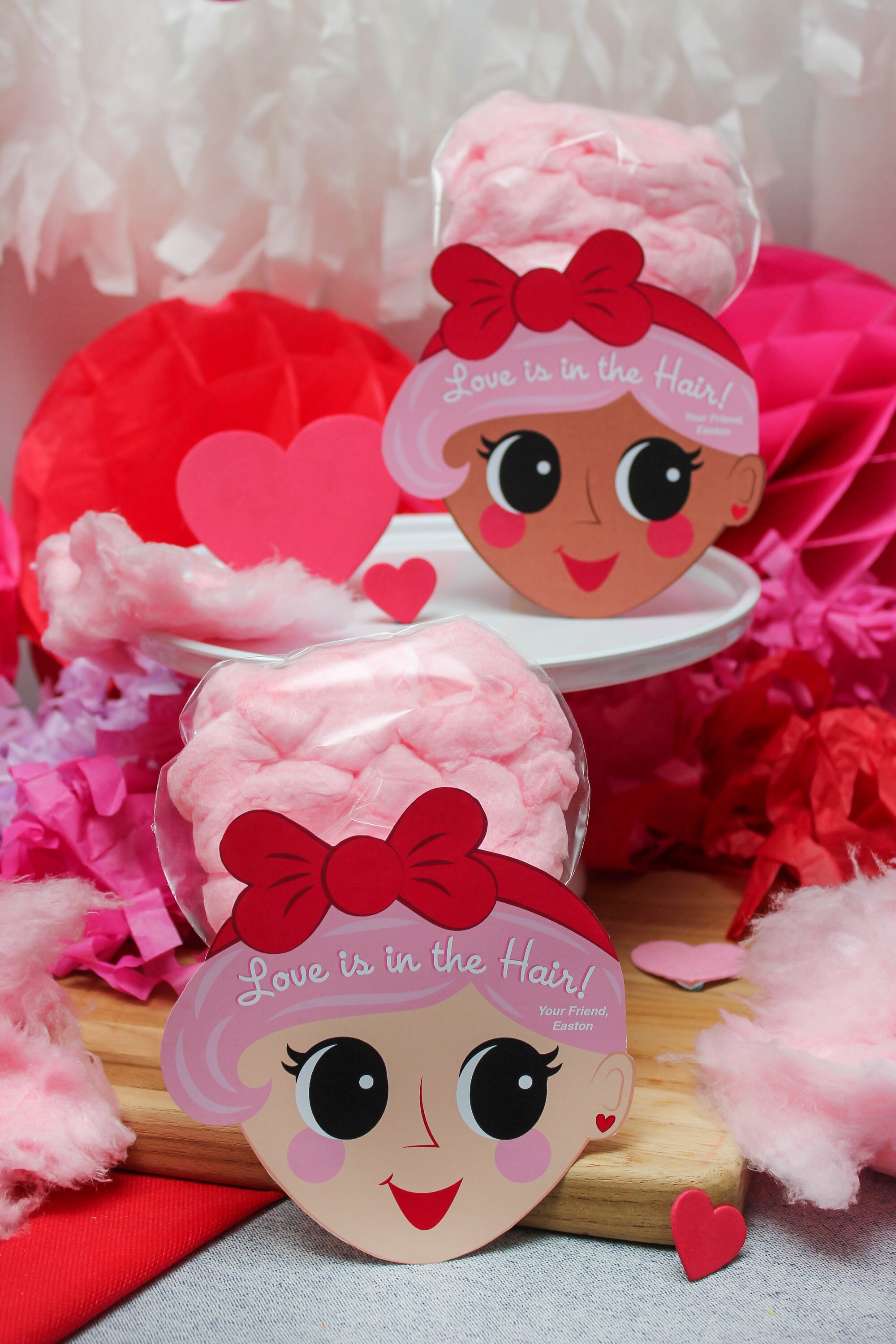 Cotton Candy Valentine, Cotton Candy Valentine Printable, Kids ...