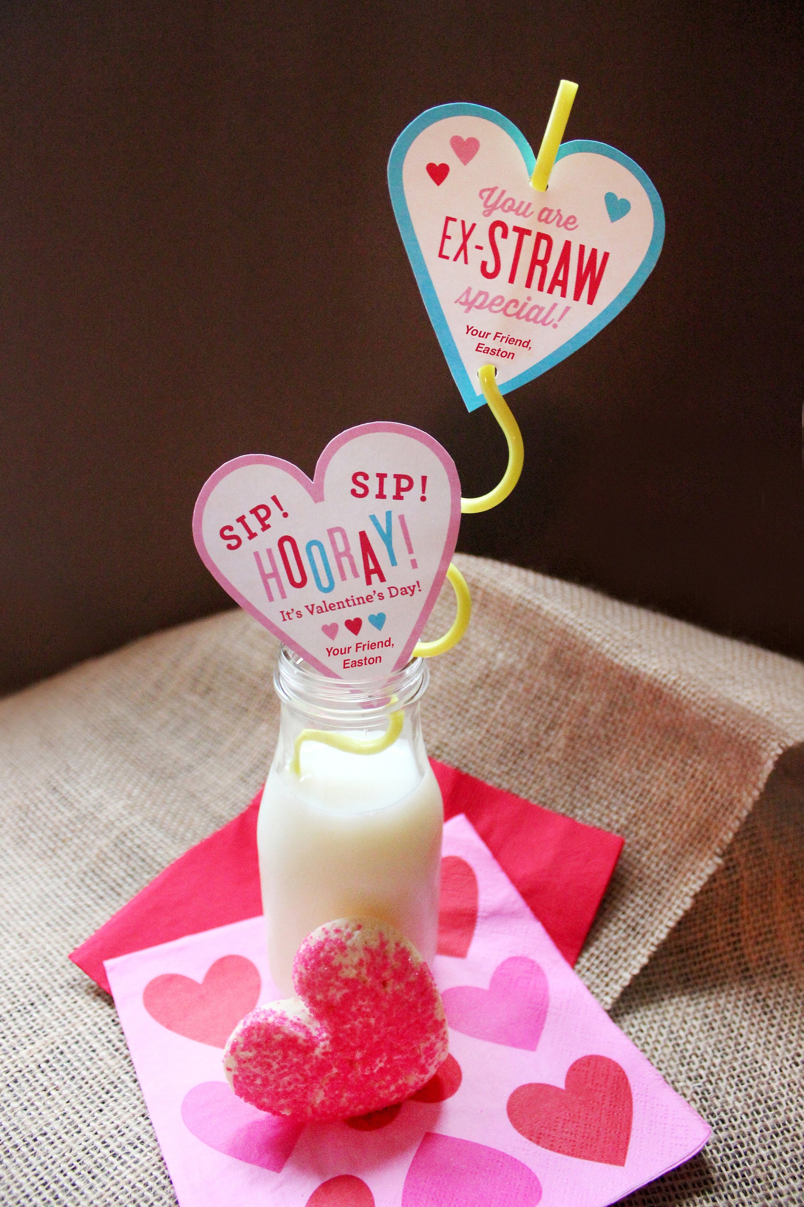 Crazy Straw Valentine Classroom Valentine Kids Valentine - Etsy