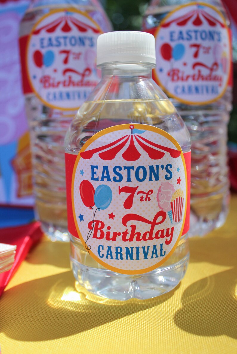 Carnival Birthday Party Printables, Bottle Labels, Food Signs, Cupcake ...