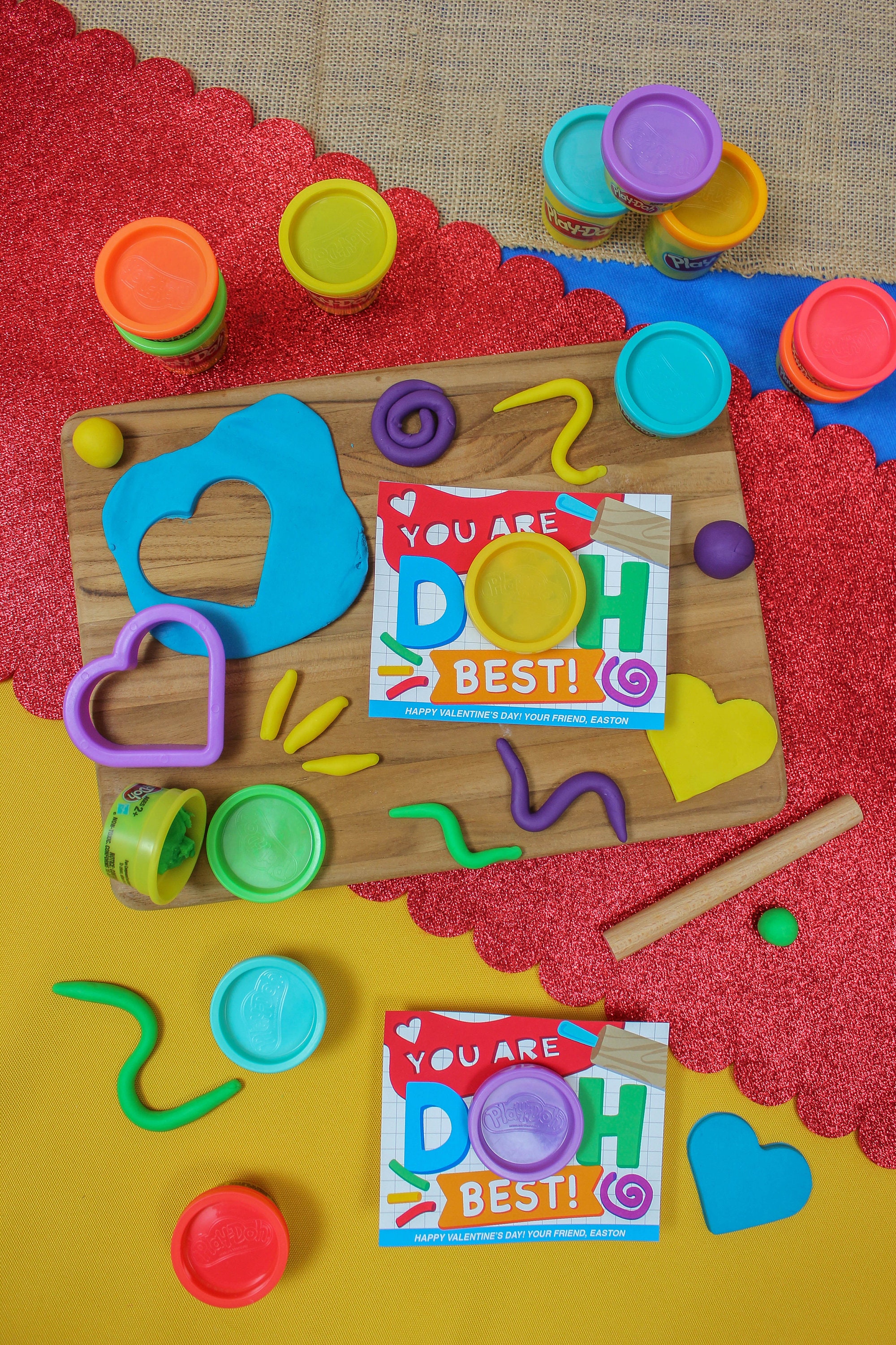 Play Dough Valentine Printable, Non-candy Valentine, Printable ...