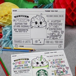 Coffee Teacher Appreciation Coloring Page and Gift Card Holder ...