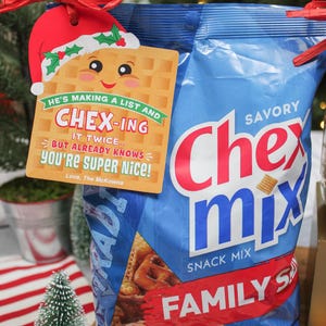 Christmas Snack Mix Printable Gift Tag, Snack Mix Label, Christmas Gift ...