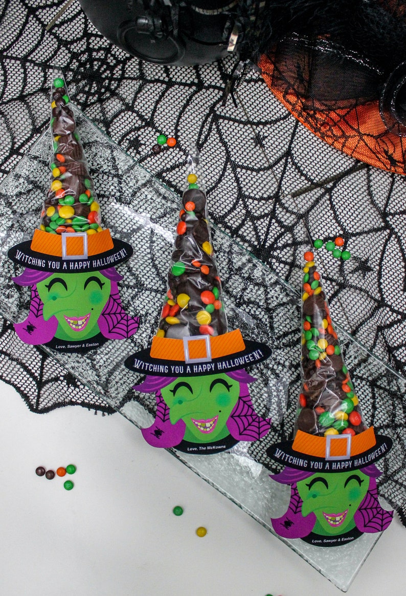 Halloween Witch Treat Bag Printable: Editable Classroom Favor (instant ...