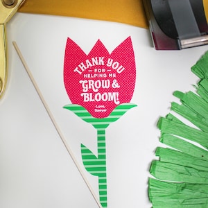 Grow and Bloom Flower Teacher Gift Printables, Teacher Appreciation ...