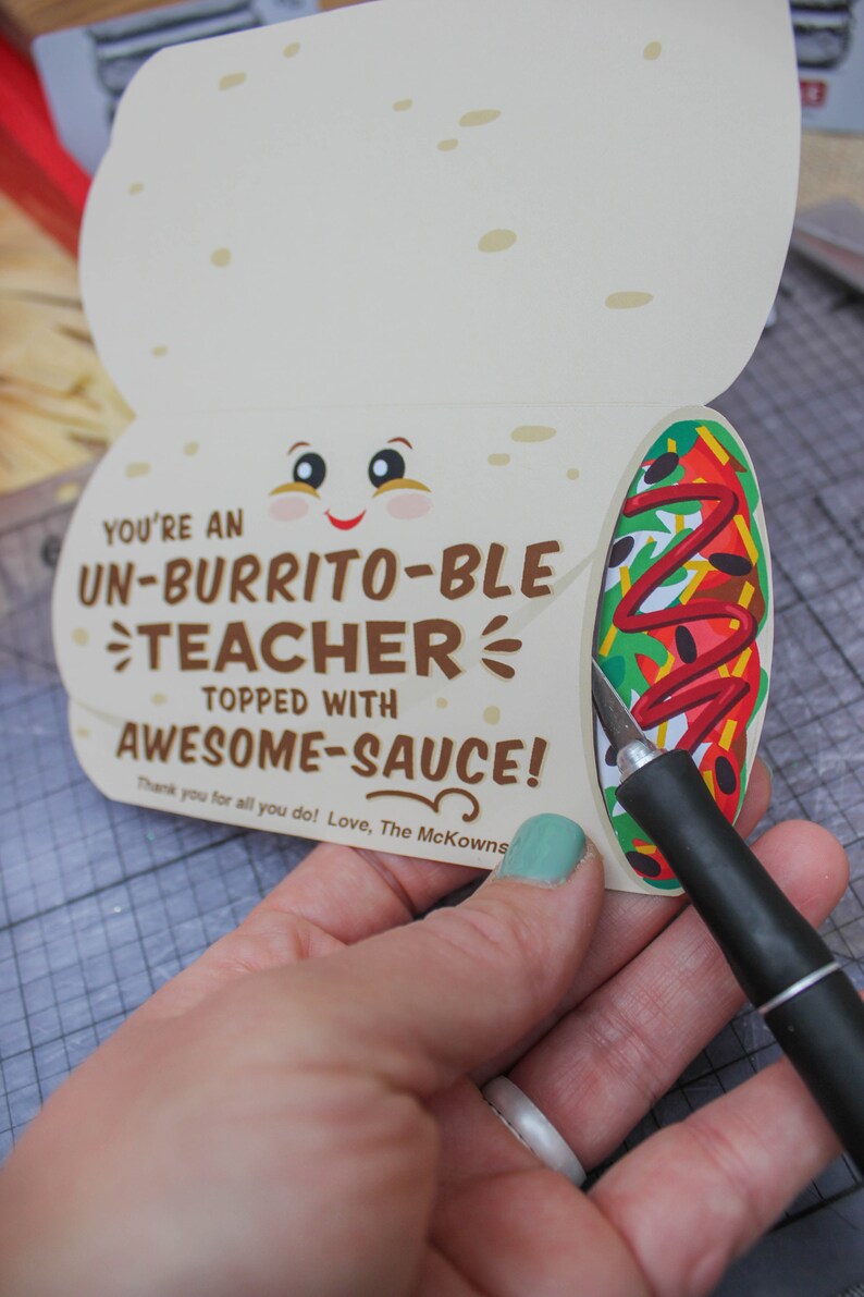 Taco and Burrito Teacher Gift Card Holder Printable Instant - Etsy