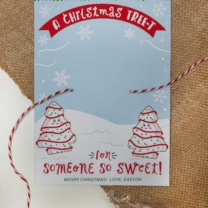 Christmas Tree Cake Printable, Christmas Tree Cake Tag, Christmas Gift ...