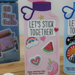 Water Bottle Sticker Kids Valentine Printable - Kids Valentine, School ...