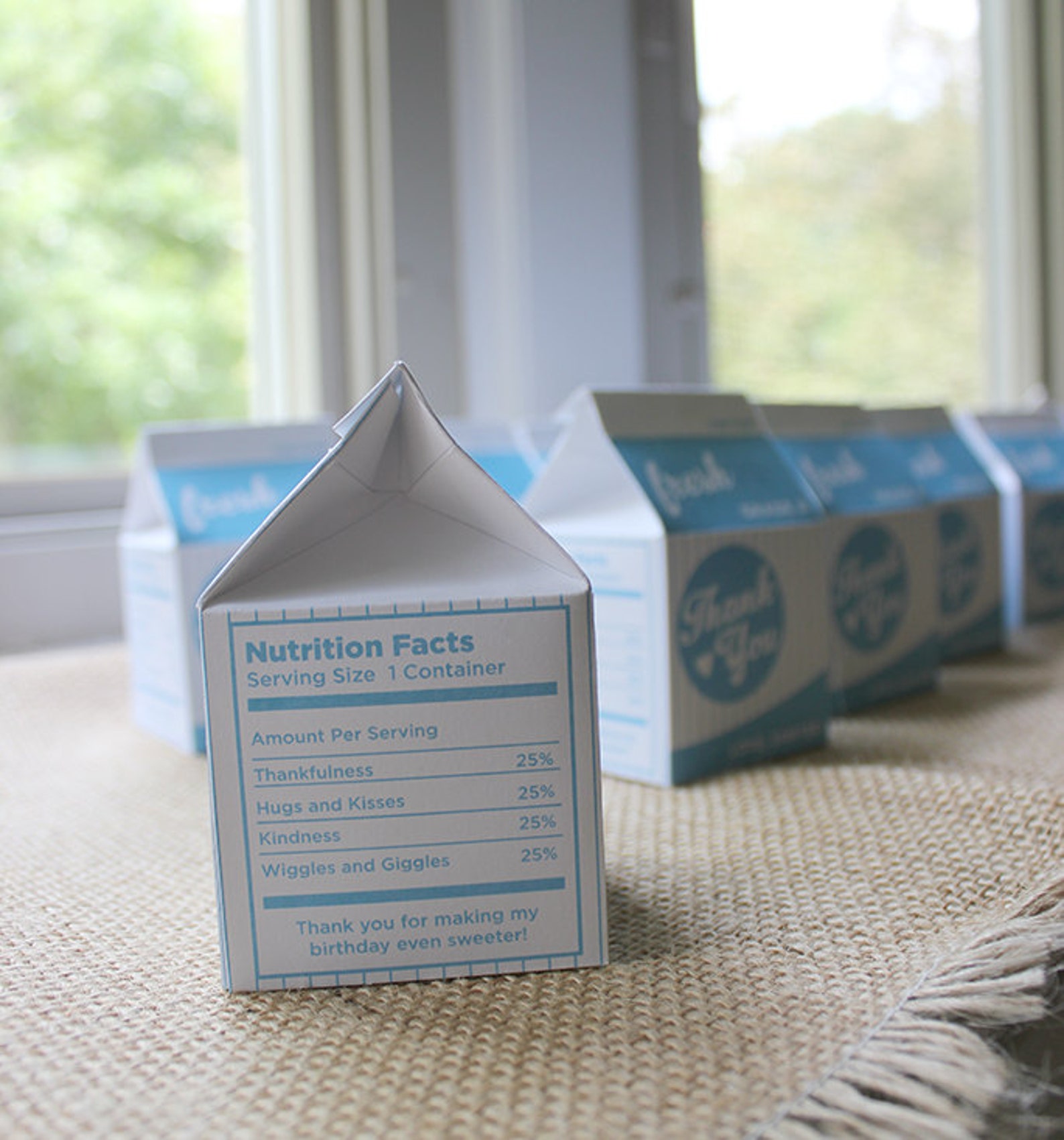 Milk and Cookies Thank You Milk Carton Favor Box and Cookie Tags ...