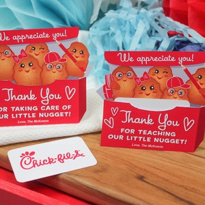 Teacher Appreciation Chicken Nugget Gift Card Holder (editable PDF) - Etsy