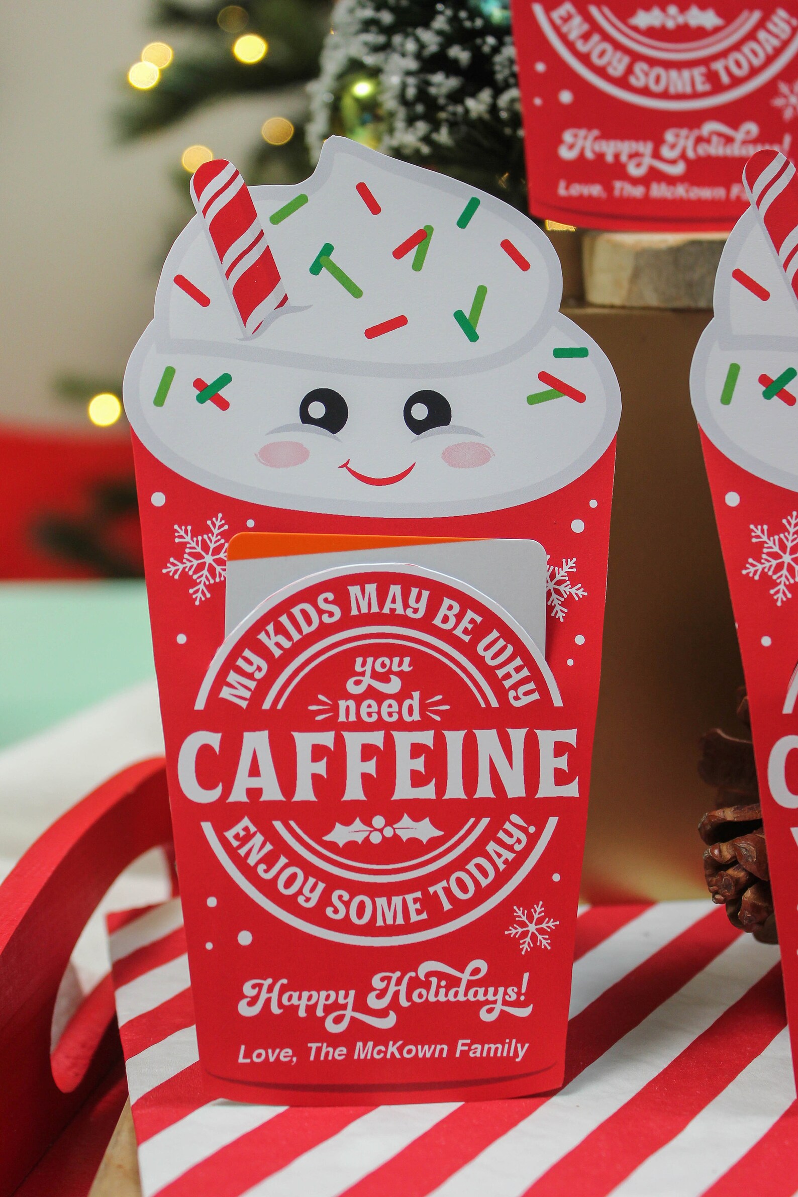 Need Caffeine Holiday Coffee Gift Card Printable, Teacher Gift, Teacher ...
