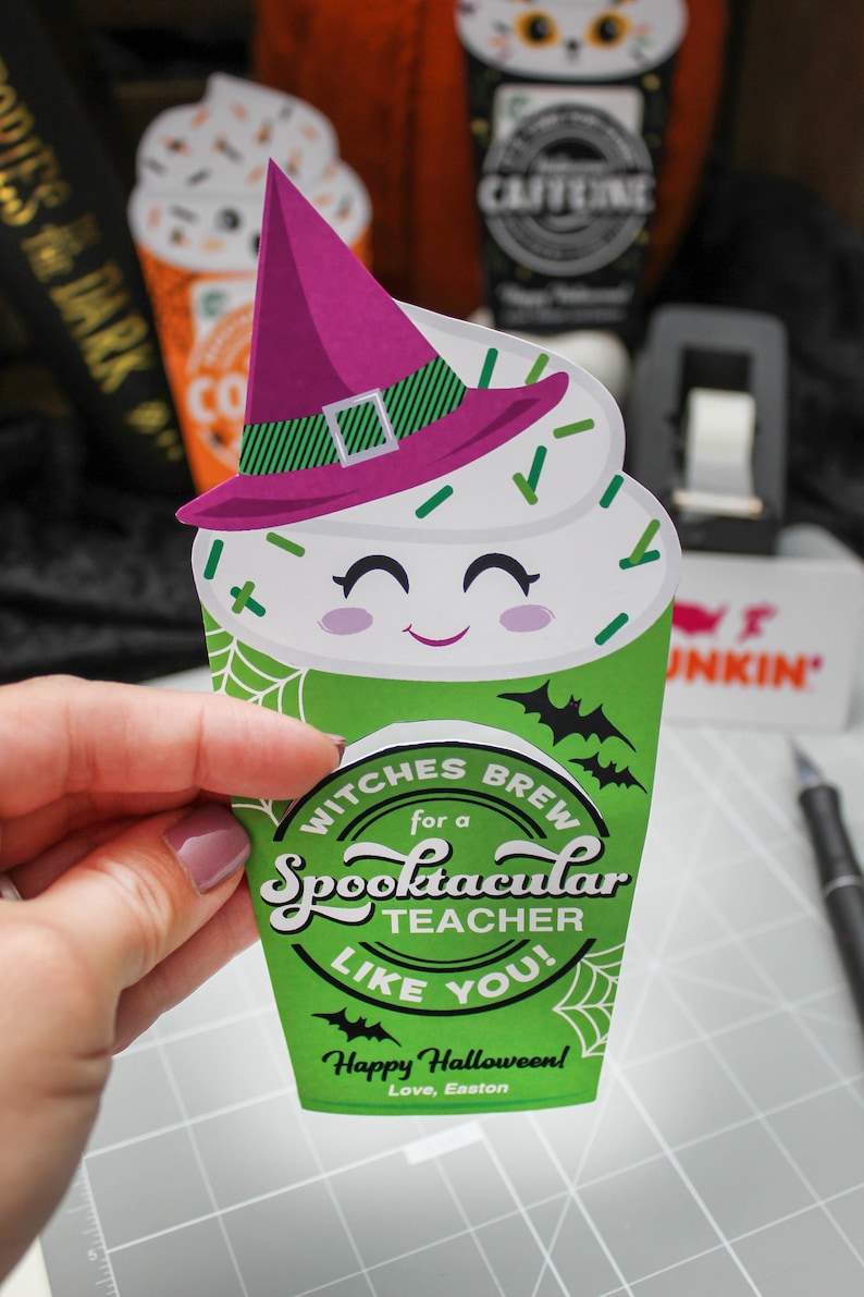 Halloween Coffee Gift Card Printable Teacher Gift Staff - Etsy