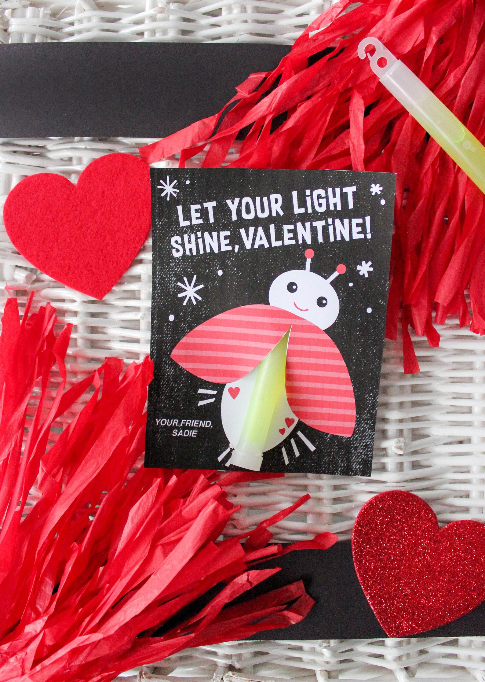 Firefly Glow Stick Valentine Classroom Valentine Kids - Etsy
