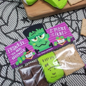 S'mores Halloween Treat Bag Toppers - Frankenstein Treat, Halloween ...