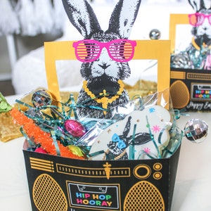Hip Hop Easter Basket Printable, Hip Hop Bunny, Easter, Boombox ...