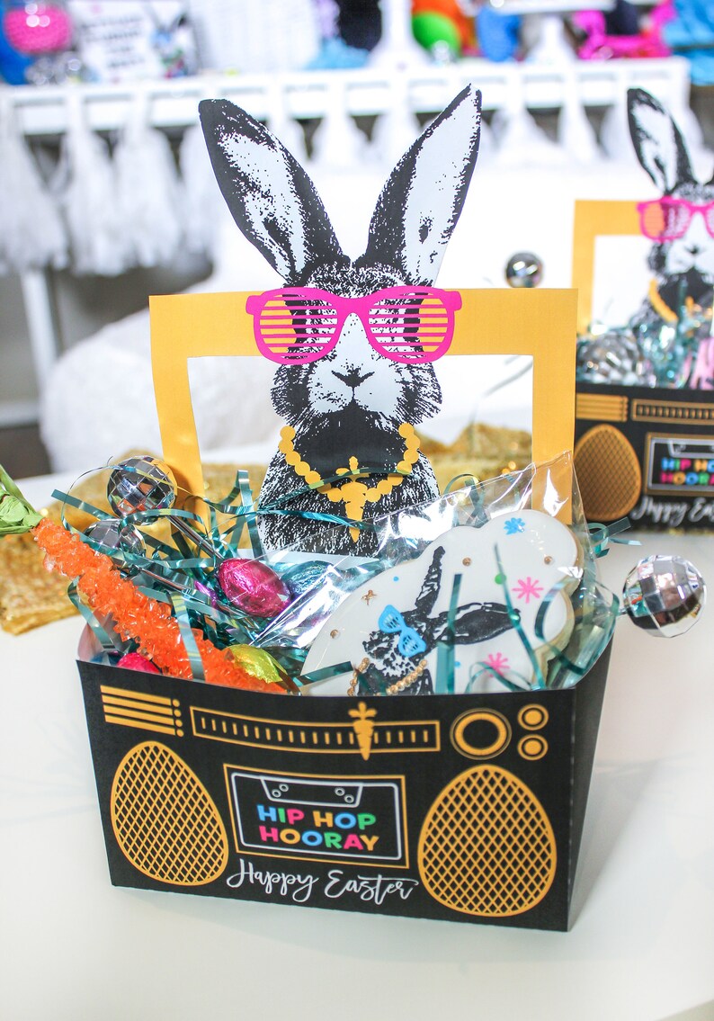 Hip Hop Easter Basket Printable Hip Hop Bunny Easter - Etsy