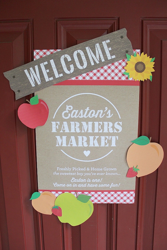 Farmers Market Welcome Sign - Personalized, Digital File, Matching ...