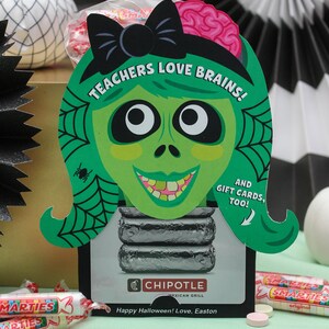 Zombie Halloween Teacher Gift, Teachers Love Brains, Gift Card Holder ...