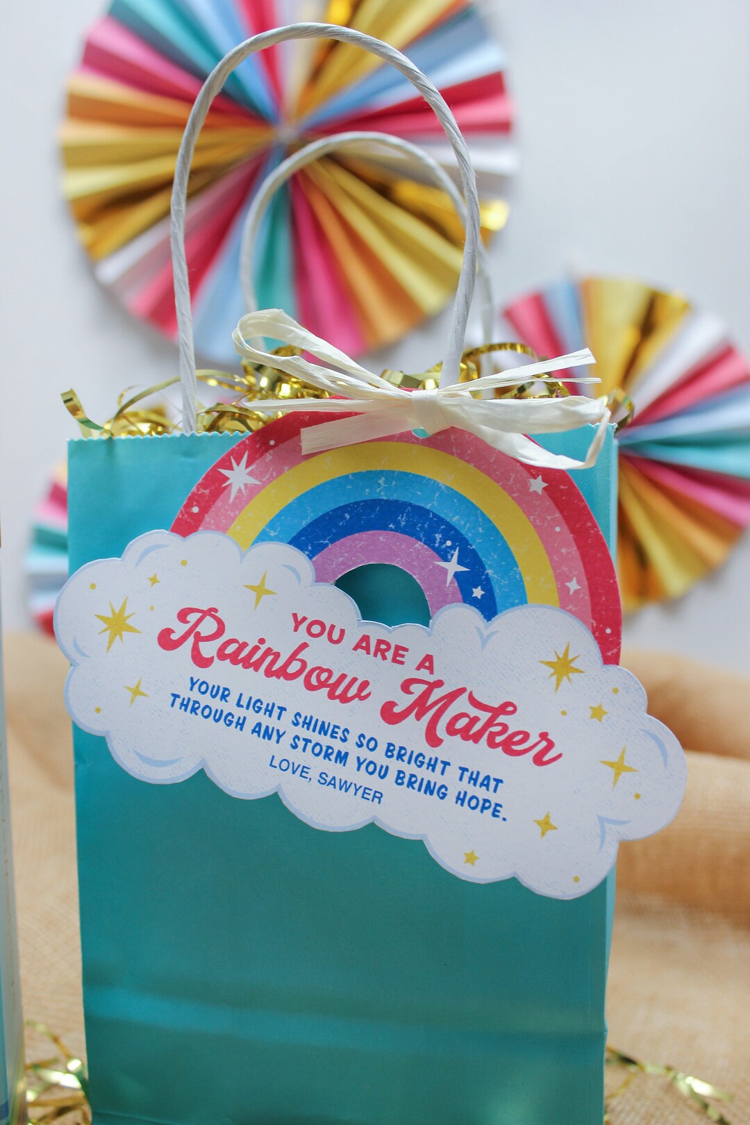 Rainbow Maker Teacher Appreciation Rainbow Gift Tag, Teacher Gift ...