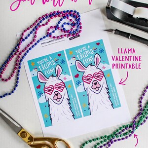 You're a Llama Fun Kids Valentine, Llama Valentine, Necklace Valentine ...