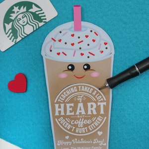 Teacher Coffee Valentine, Teacher Gift, Teacher Valentine, Gift Card ...