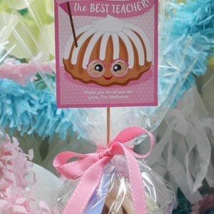 Bundt Cake Gift Tag Printable, Best Teacher, Teacher Gift, Staff Gift ...