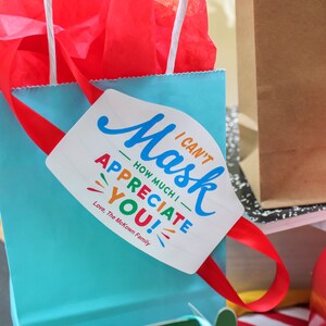 Can't Mask Our Gratitude PRINTABLE Gift Tag, Mask Gift Tag, Thank You ...