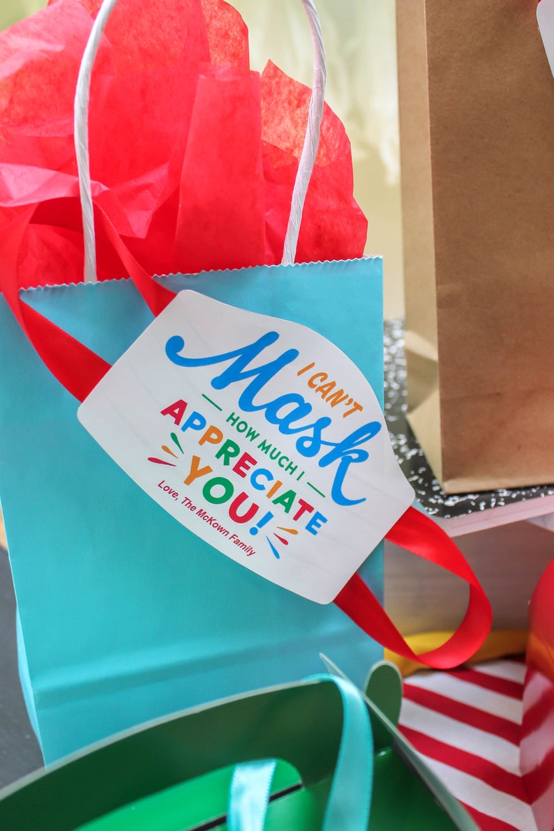Can't Mask Our Gratitude PRINTABLE Gift Tag Mask Gift - Etsy