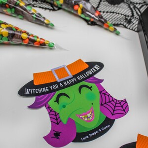Halloween Witch Treat Bag Printable: Editable Classroom Favor (instant ...
