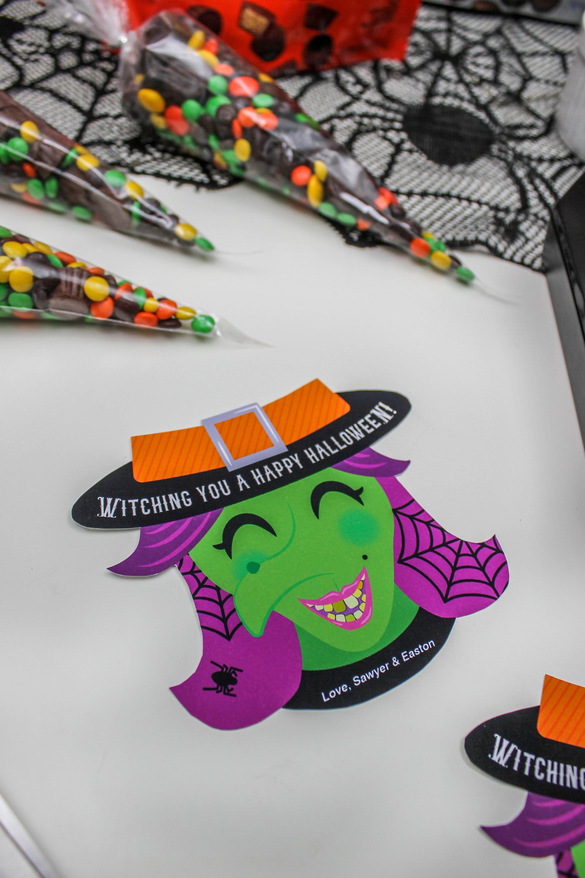 Halloween Witch Treat Bag Printable: Editable Classroom Favor (instant ...