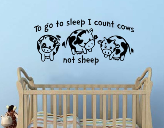 To Go to Sleep I Count Cows Not Sheep Wall Decal Wall Decals | Etsy